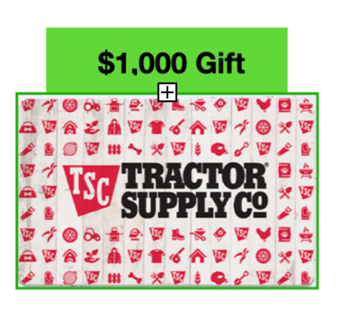 Raffle Ticket- $1000 Tractor Supply Card | Horse'n Around Rescue